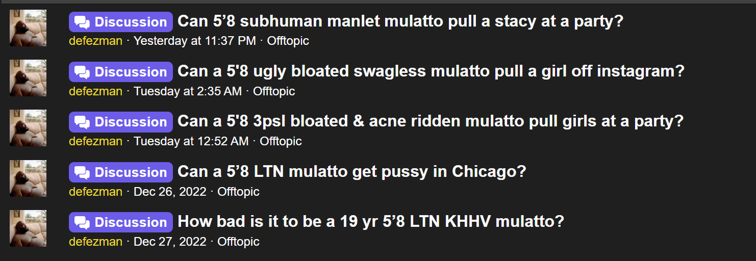 Can a 5'8 subhuman loser 3 psl mulatto pull a girl on omegle ...