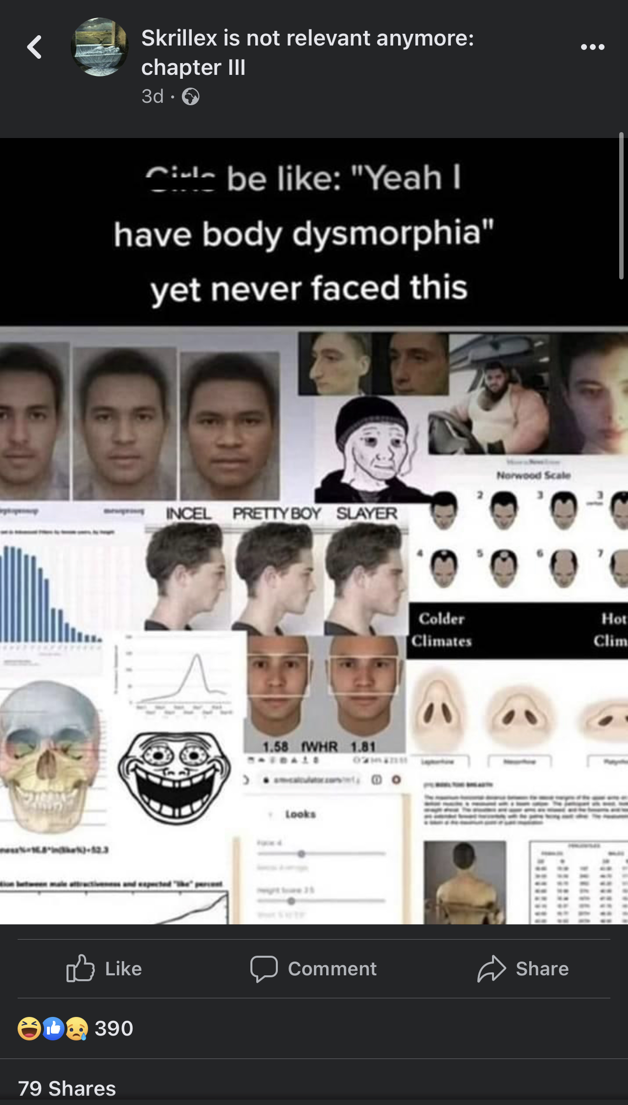 Lookism/looksmax meme posted on normie Facebook page ITS VIRAL GTFIH ...