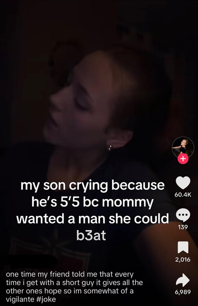 Foid jokes about beating one her manlet husband | Looksmax.org - Men's ...
